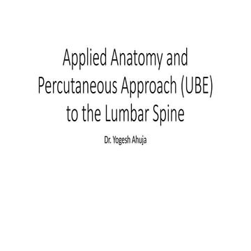 Applied Anatomy and Percutaneous Approaches to the Lumbar spine | PPTX