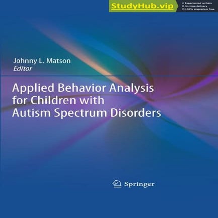 Applied Behavior Analysis For Children With Autism Spectrum Disorders | PDF