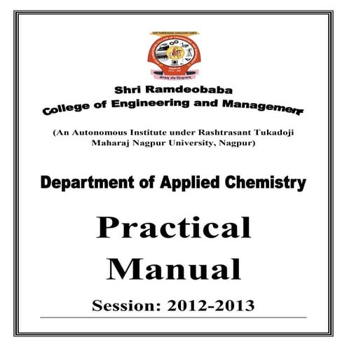 Applied chemistry practical manual session 12 13 | PDF