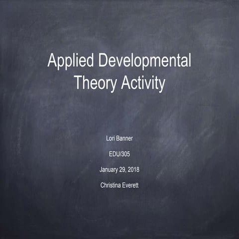 Applied developmental theory final 3 | PPT