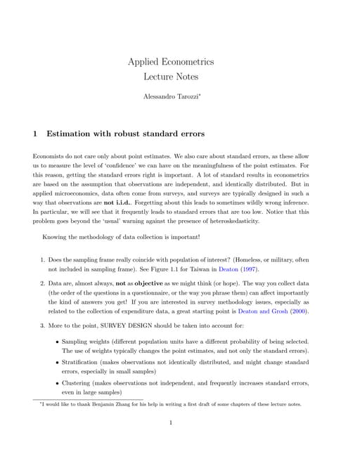 Applied Econometrics Lectsure Pdf