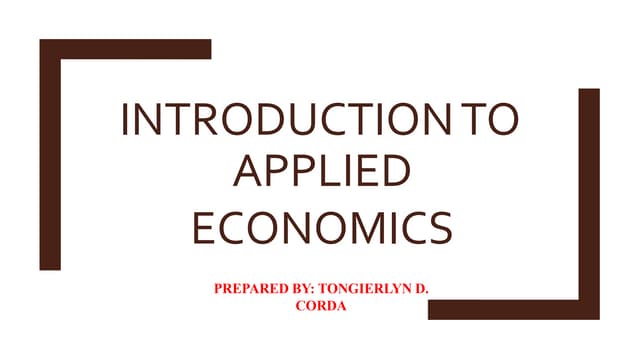 Applied Economics | PPTX