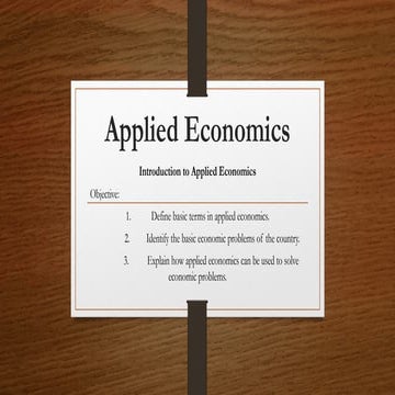 Applied Economics Lesson 1 for senior high school students | PPTX