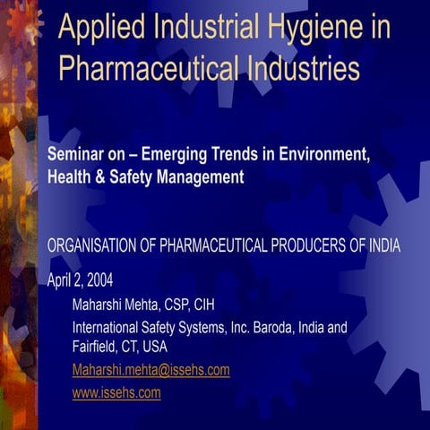 Applied IH in Pharma- OPPI | PDF