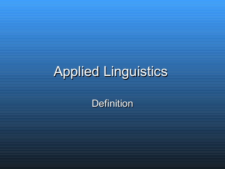 Applied linguistics