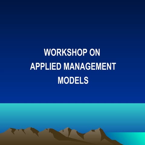 Applied Management Models | PPT