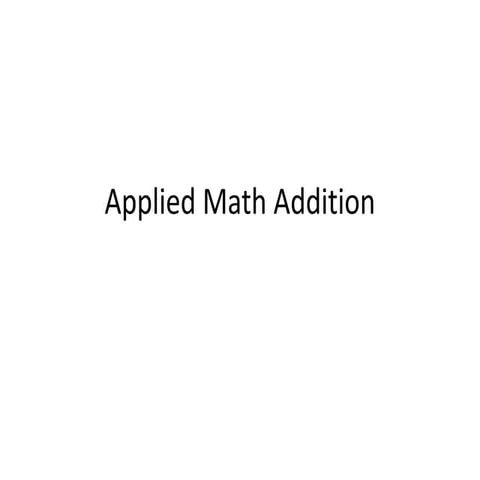 Applied math addition | PPT