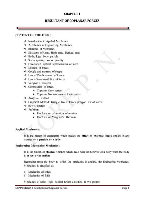 System of Forces - Engineering Mechanics | PPTX