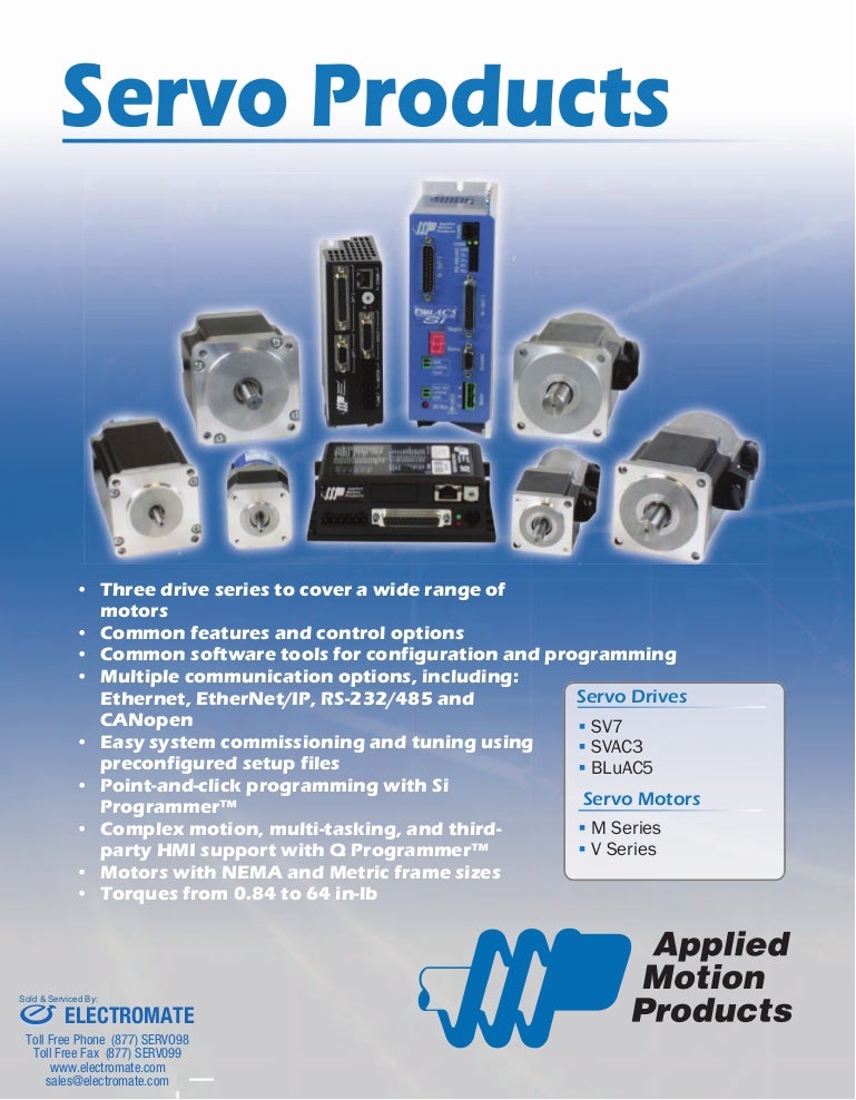Applied motion products servo products datasheet