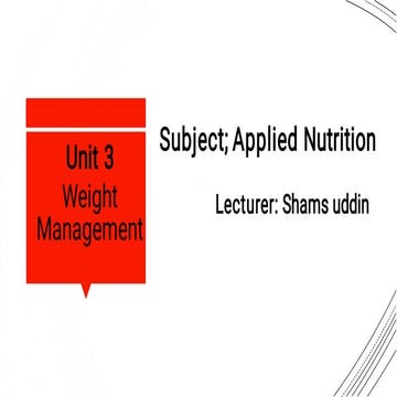 applied nutrition unit 03 1st year 2nd semester | PDF
