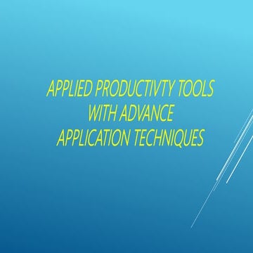 Applied productivty tools with advance | PPTX