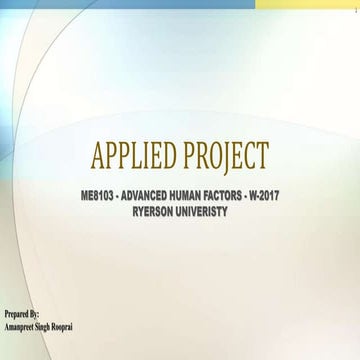 Human Factors and Ergonomics - Applied Project | PPTX