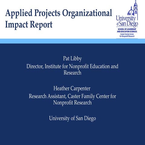 Applied Projects Organizational Impact Report | PPT | Non-Profit ...