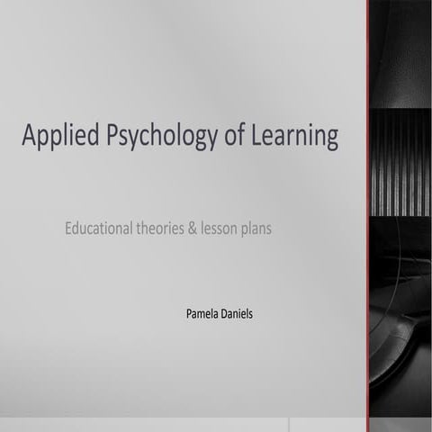 Applied psychology of learning presentation | PPTX