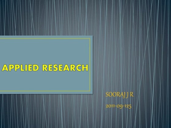 Basic vs Applied Research | PPT