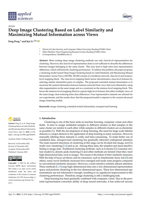 Deep Image Clustering Based On Label Similarity And Maximizing Mutual Information Across Views Pdf