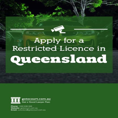 Apply for a Restricted Licence in Queensland | PDF