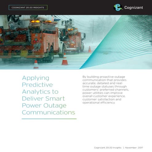 Applying Predictive Analytics To Deliver Smart Power Outage