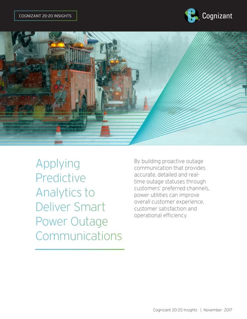 Applying Predictive Analytics To Deliver Smart Power Outage