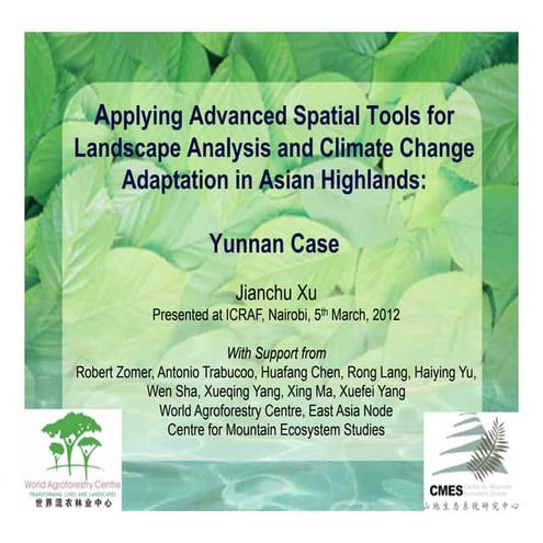 Applying advanced spatial tools for landscape analysis and climate ...