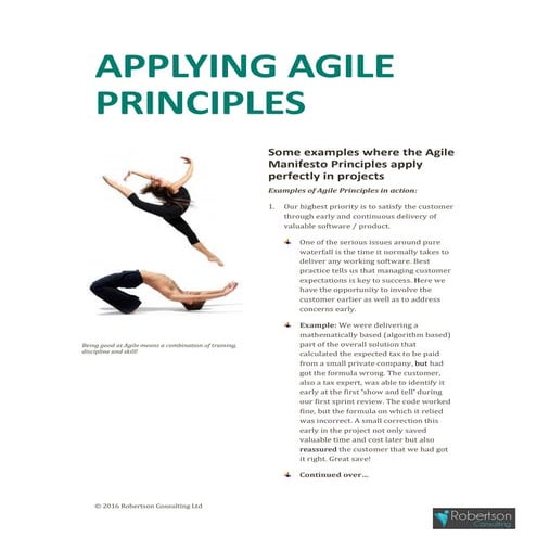 Applying agile principles a brief paper | PDF