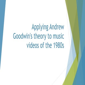 Applying andrew goodwin's theory | PPT