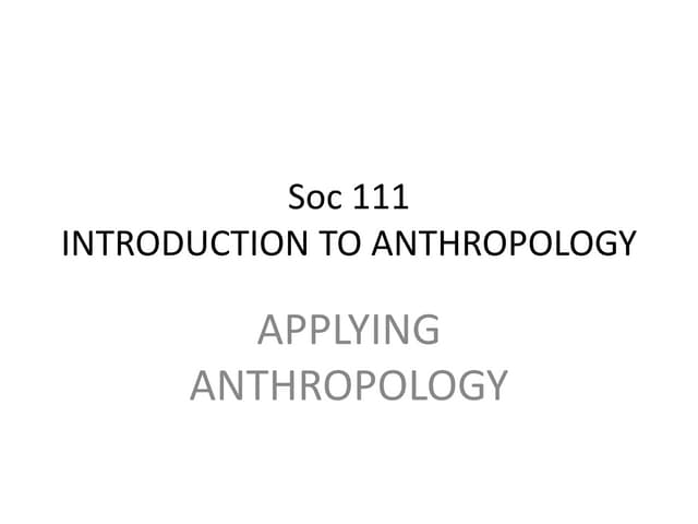 Research methods in anthropology | PPTX