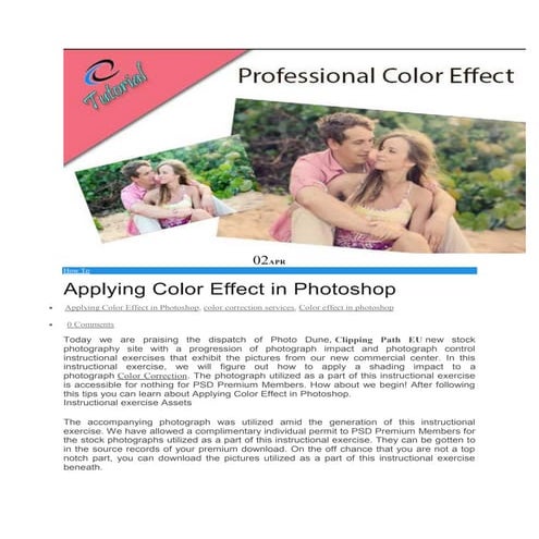 Applying color effect in photoshop | PDF