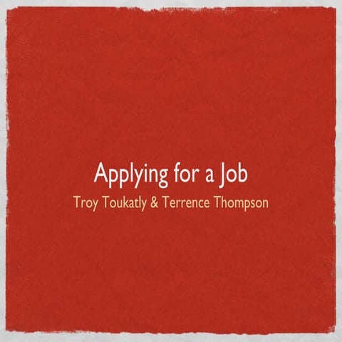 Finding a job is a job | PPTX