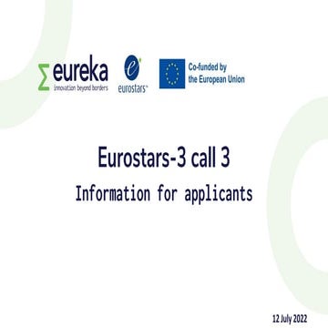 Applying for Eurostars-3 Call 3 (12 July 2022) | PDF | Europe Travel ...
