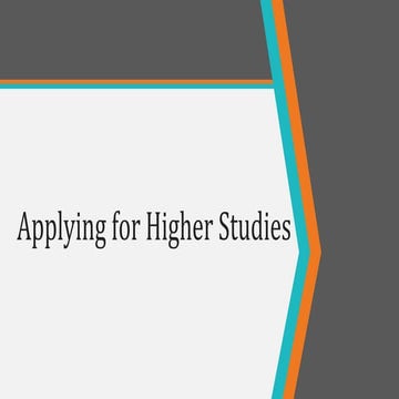 Applying for higher studies | PDF