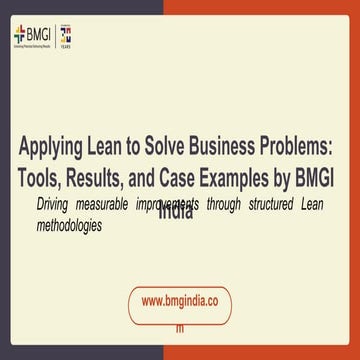 Applying Lean to Solve Business Problems: Tools, Results, and Case ...