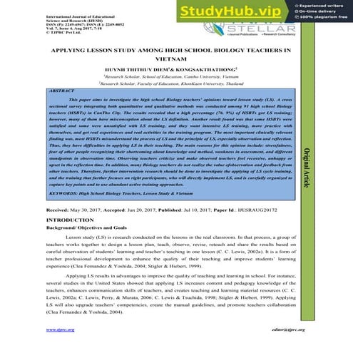 APPLYING LESSON STUDY AMONG HIGH SCHOOL BIOLOGY TEACHERS IN VIETNAM.pdf