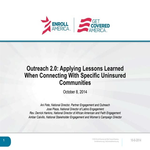 Outreach 2.0: Applying Lessons Learned When Connecting With Specific Uninsured Communities | PDF ...