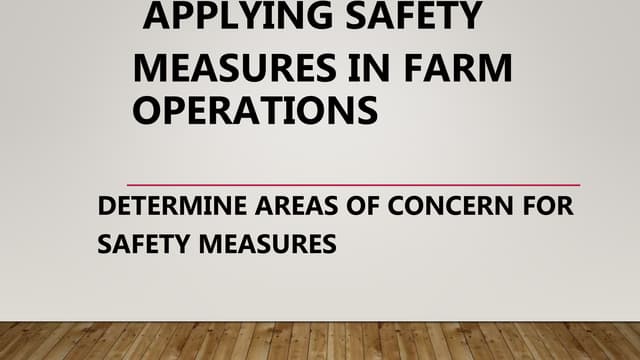 Safety on the farm | PPTX
