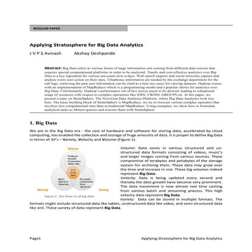 Applying Stratosphere For Big Data Analytics Pdf