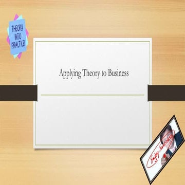Applying theory to business | PPT