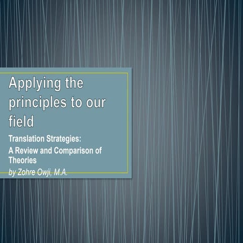 Applying the principles to our field | PPTX