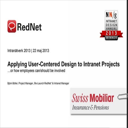 Applying User-Centered Design (UCD) to Intranet Projects | PDF
