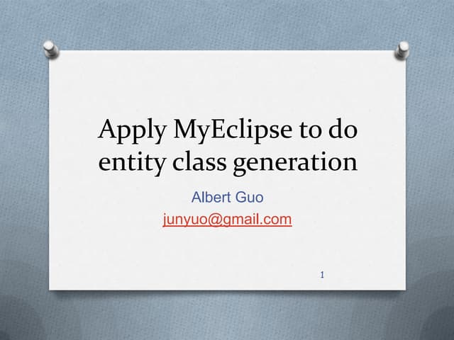 Apply My Eclipse To Do Entity Class Generation Ppt 5582