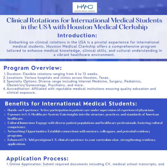 Apply Now-Clinical Rotations for International Medical Students in the ...