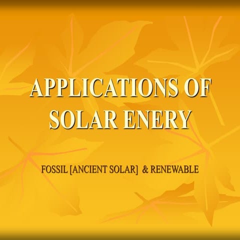 Solar Energy presentation ppt | PPTX