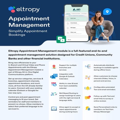 Eltropy's Appointment Management Flyer - Appointments. Simplified. | PDF