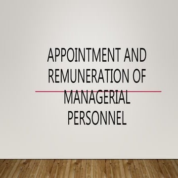 Appointment and remuneration of managerial personnel | PPTX