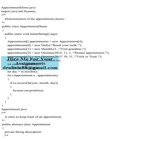 Appointmentdemo Javaimport Java Util Scanner Demonstrat Pdf