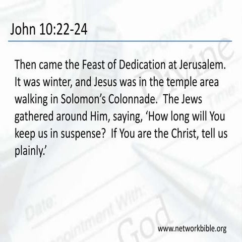 Appointments with God part 7 (Feast of Dedication) | PPTX