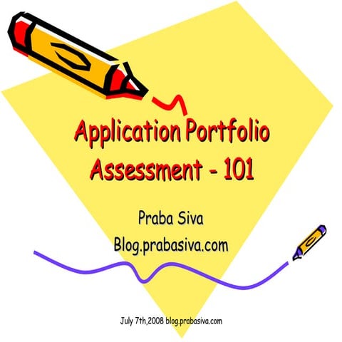 Application Portfolio Assessment - 101 | PPT