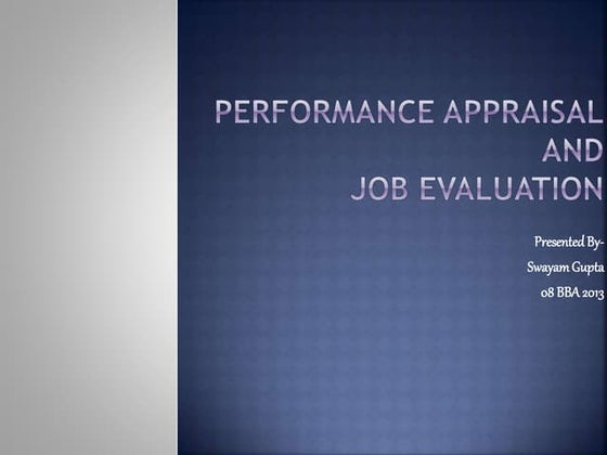 Job evaluation-ppt | PPT