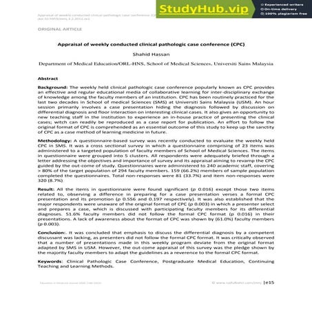 Appraisal of weekly conducted clinical pathologic case conference (CPC).pdf