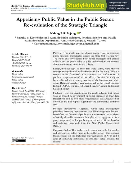 Assignment - Public Value and Innovation.pdf | Business | Business and ...